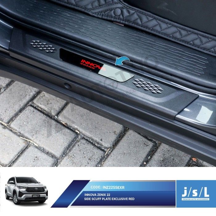 Innova Zenix Side Scuff Plate Exclusive Red JSL Sillplate | Lazada ...
