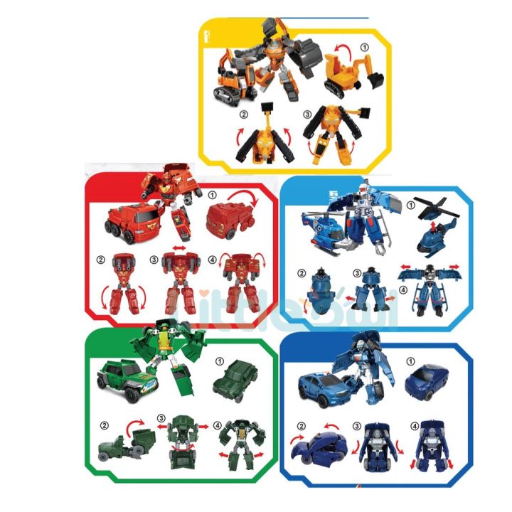 5-in-1 Robot Mini Force Transformers Toys Vehicles Transform into Giant ...