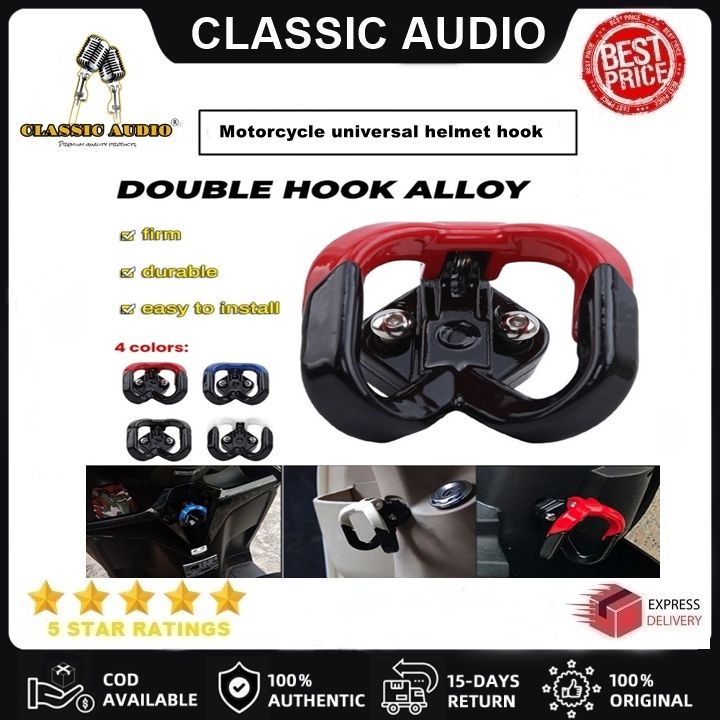 Super Heavy Duty Motorcycle universal helmet hook By Classic Audio ...