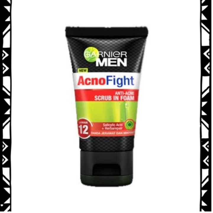 GARNIER MEN ACNO FIGHT ANTI ACNE SCRUB IN FOAM 100 ML / FACIAL FOAM ...