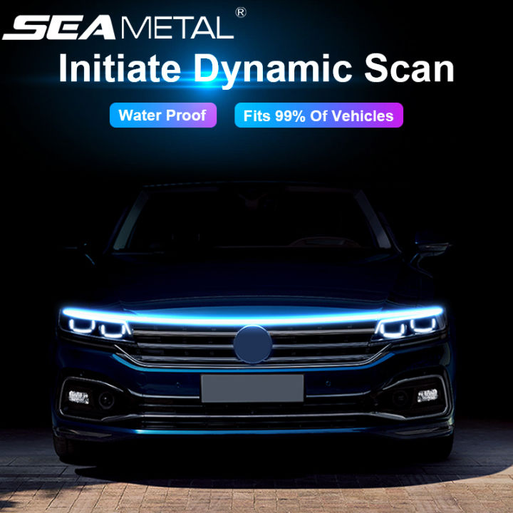 Seametal Car Led Daytime Running Light Strip Flexible Dynamic Scan Car Led Guide Lights