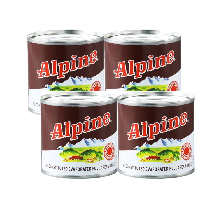 Alpine Full Cream Evaporated Milk 140ml - Pack of 4 | Lazada PH