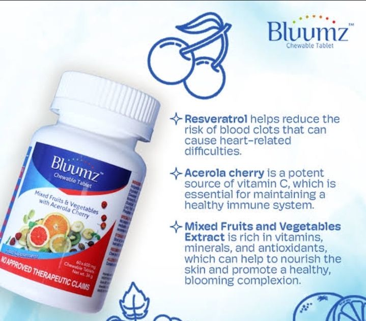 BLUUMZ FOOD SUPPLEMENT 60 CHEWABLE TABLETS | Lazada PH