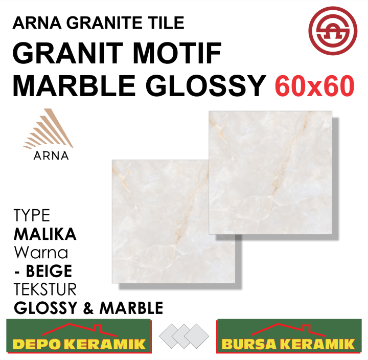 Granit Motif Marble 60x60 MALIKA BEIGE -ARNA- Glazed&Polished | Lazada ...