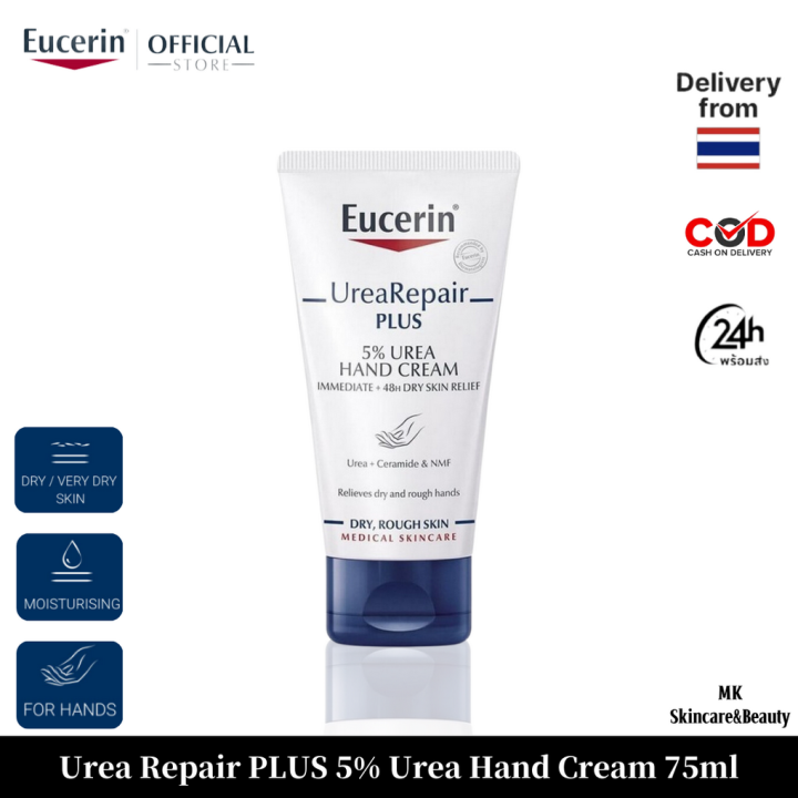 Eucerin Urea Repair PLUS 5% Urea Hand Cream 75ml + 48h dry skin relief ...