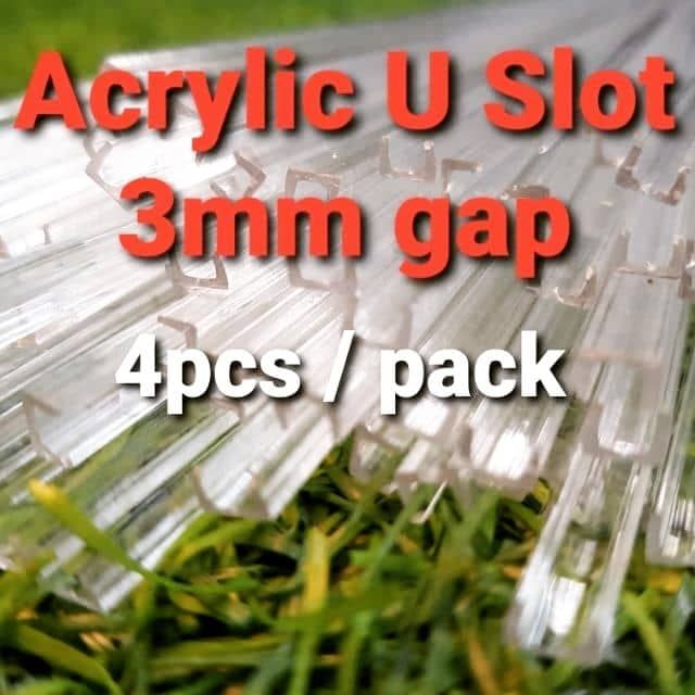 Acrylic U Slot Bar ( 3mm Gap ) for DIY project | Lazada