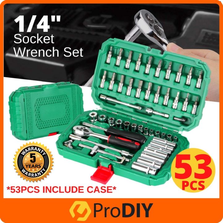 53pcs (Included Case) 1/4 Inch Socket Wrench Tool Box Set Screwdriver ... 53pcs (Included Case) 1/4 Inch Socket Wrench Tool Box Set Screwdriver ...