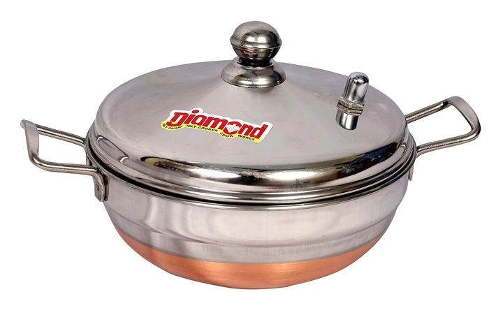 Diamond Stainless Multi Kadai With Idly Vessel Steamer (8 Idly SMALL ...