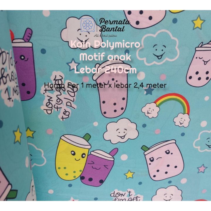 Kain Katun Poly Micro Bahan Sprei Motif Panjang 1 Meter Lebar 240Cm ...