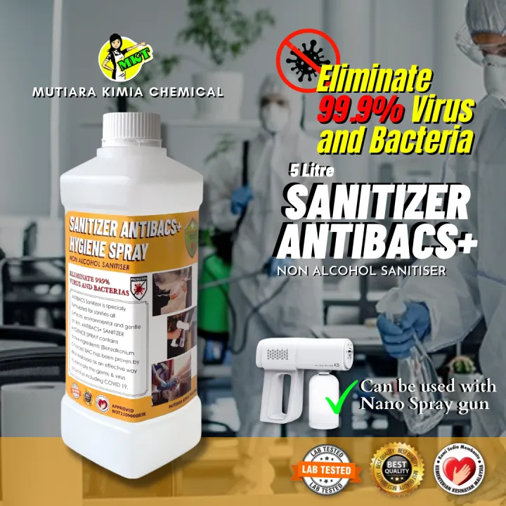 MKT 1L Antibacs Hand Sanitizer spray non alcohol spray gun disinfectant ...