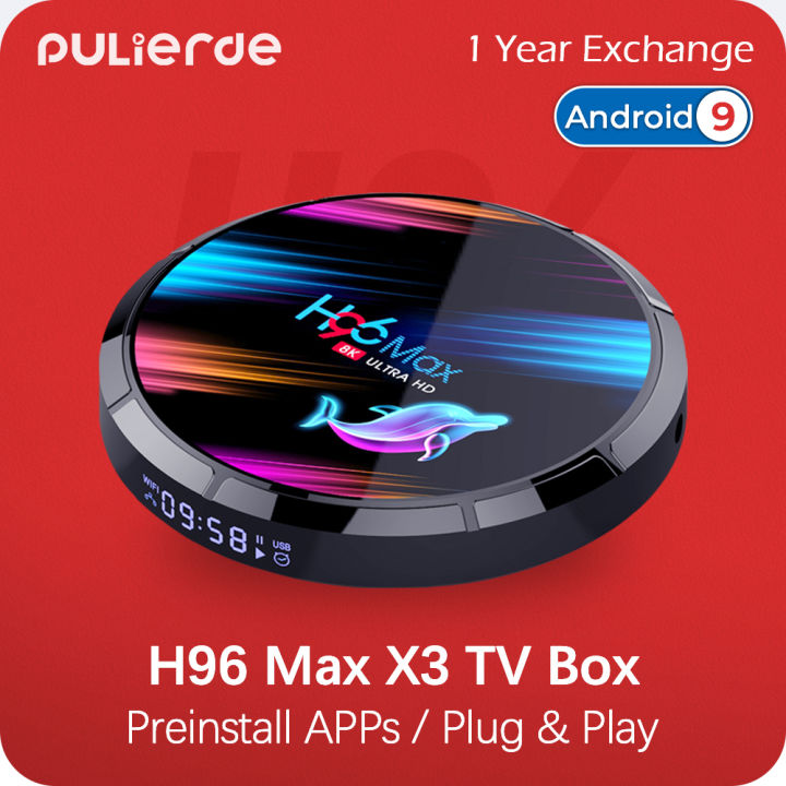 [แอปที่ติดตั้งไว้] H96 MAX X3 4GB 128GB Android TV ตั้งกล่องด้านบน ...