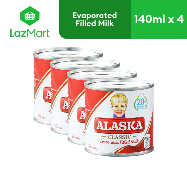Alaska Evaporated Filled Milk 140ml - Pack of 4 | Lazada PH