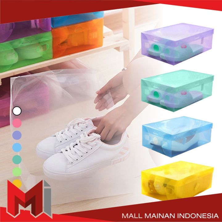 MallMainan-C157 Kotak Sepatu Tebal Shoes Box Sepatu Transparan Kotak ...