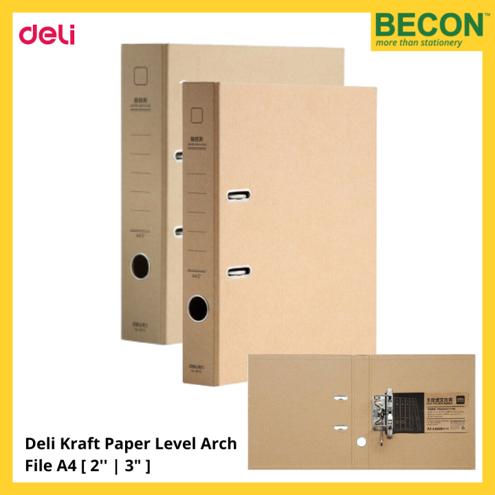 Deli Kraft Paper Level Arch File A4 5912 / 5913 [ 2 Inch / 3 inch ...