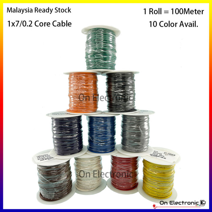 1 Roll 7/0.2mm Core Flexible Cable Signal Wire 7/0.2mm Core Copper Wire ...
