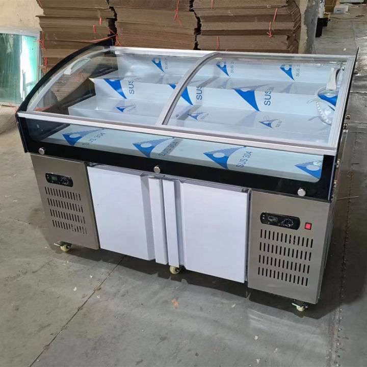 Ming dang ladder ice platform display cabinet refrigerated frozen cold ...