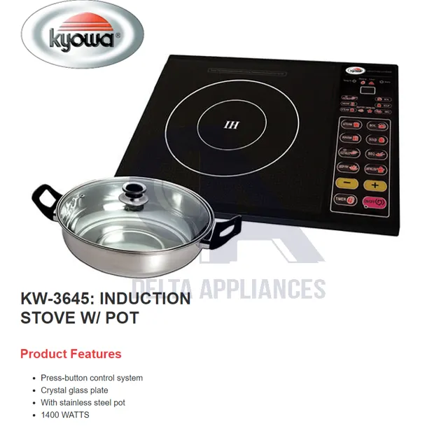 Kyowa KW 3645 Induction Cooker Press Button Control System Crystal Glass Plate Cooker Stainless Steel Pot Cooker Lazada Lazada PH