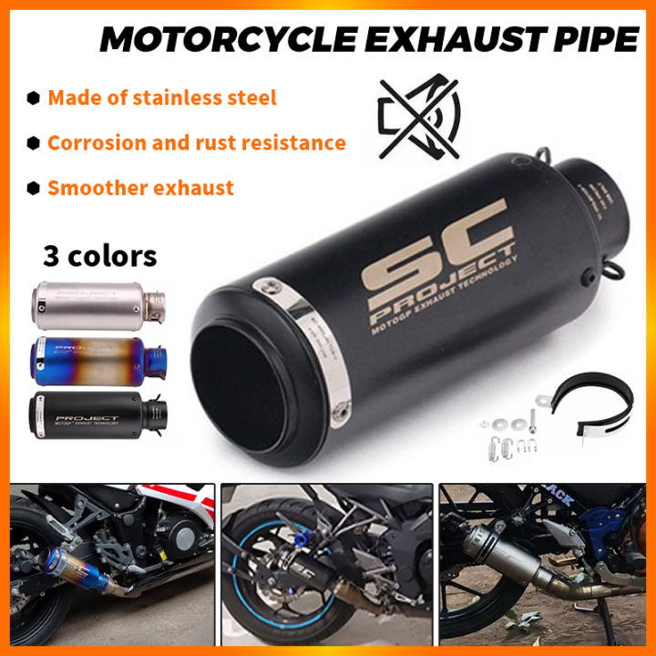 E&M SC Project Motorcycle Muffler Tailpipe Tip Stainless Universal 51mm ...