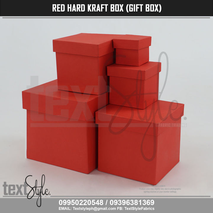 TextStyle Red Hard Kraft Box Stackable Packaging Box Shipping Box Gift ...