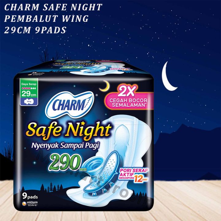 Charm / Safe night / Pembalut Malam / 9pds 29cm | Lazada Indonesia