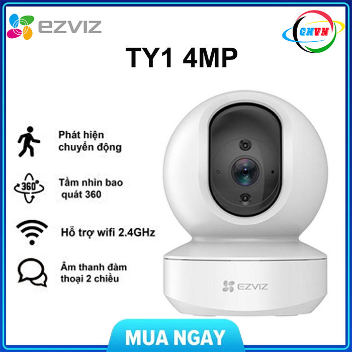 (PHÂN PHỐI CHÍNH THỨC)Camera IP Wifi quay quét thông minh EZVIZ TY1 4MP-Công Nghệ Việt Nam ...