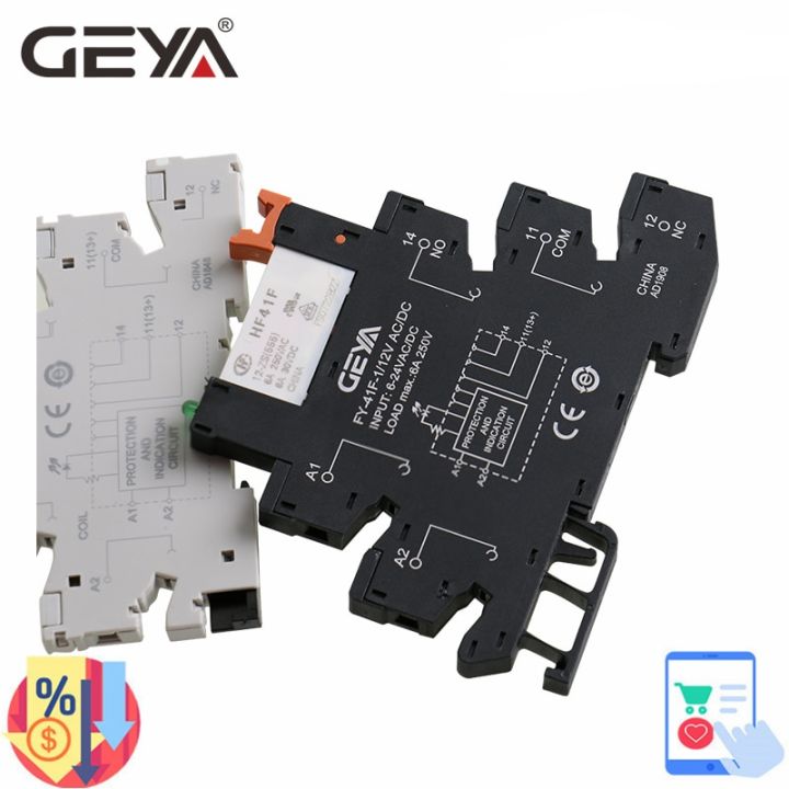 Din Rail Slim Relay Module HF-41F Integrated PCB Mount Power Relay With ...