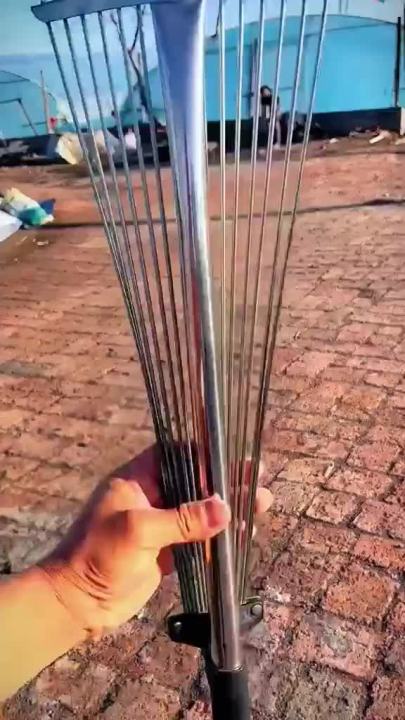 Stainless steel escopic grass rake, wire grass rake, leaf sweeping rake ...