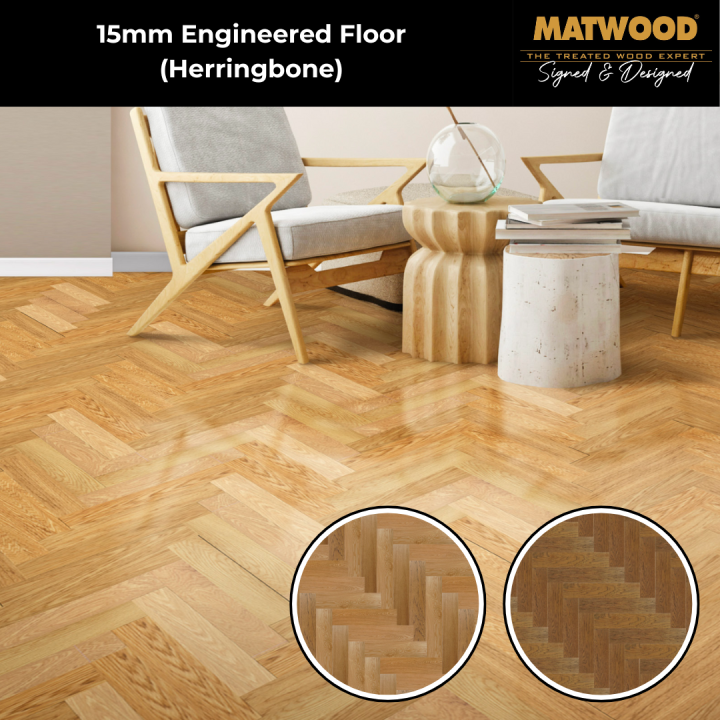 Matimco Matwood Engineered Floor 15mm (Herringbone) Box of 20 | Lazada PH