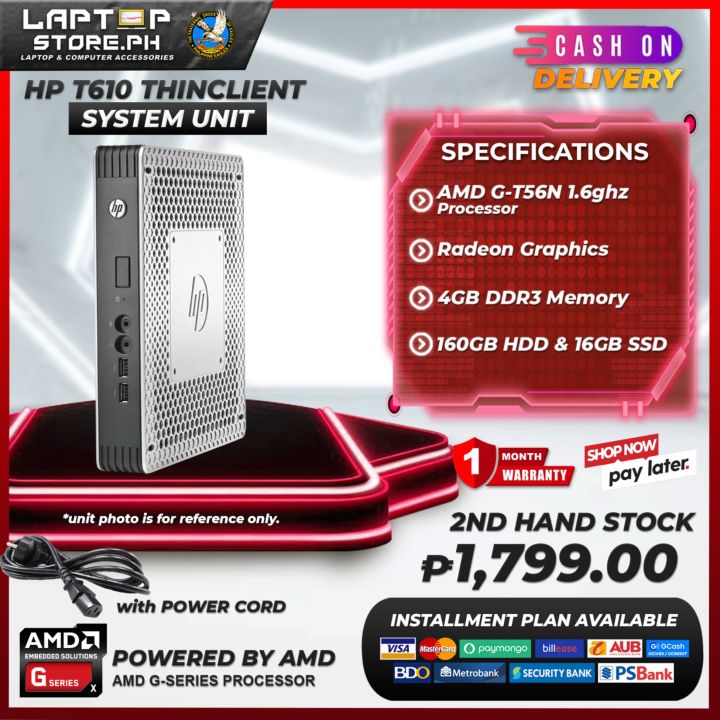 Computer Mini Desktop Package CPU HP Thin Client T610 AMD G-T56N ...
