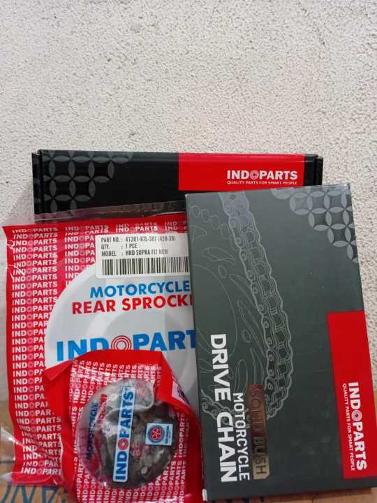 GEAR SET GEAR PAKET CHAIN KIT NEW SUPRA FIT 38T NPP 428-108, 14T, 38T ...