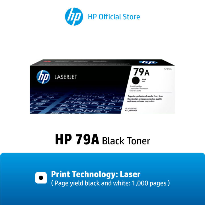 HP 79A Black ตลับผงหมึกสีดำ CF279A Original Laser Toner Cartridge | Lazada.co.th