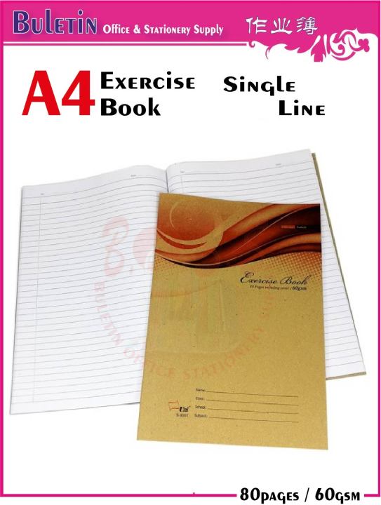 🔥 A4 80's 60gsm Single Line Exercise Book, Must-Have for Students! 🔥 | Lazada