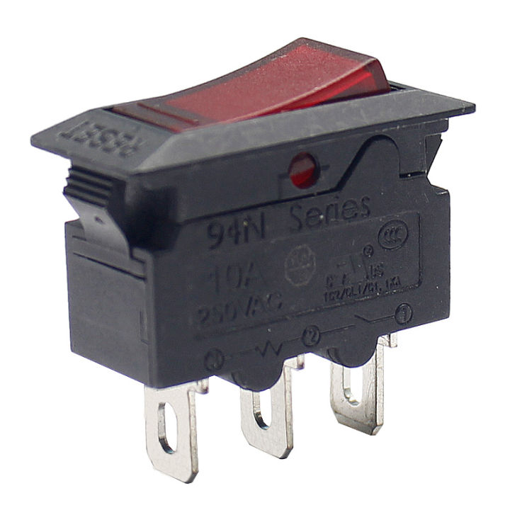 yingke Kuoyuh 10a Red Light Black Housing Overload Protection Rocker ...