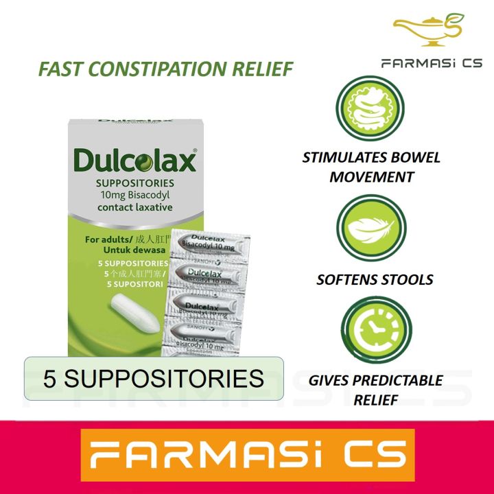Dulcolax Bisacodyl 10mg 5 Suppositories EXP:11/2025 [ constipation ...