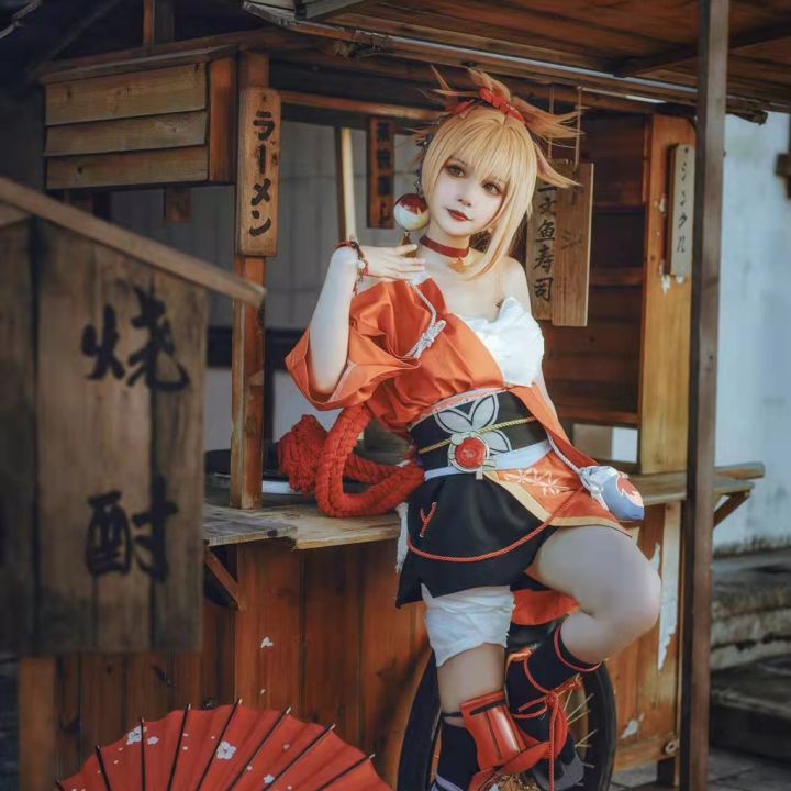 Game Genshin Impact Yoimiya Cosplay Costume Yoimiya Costume Halloween
