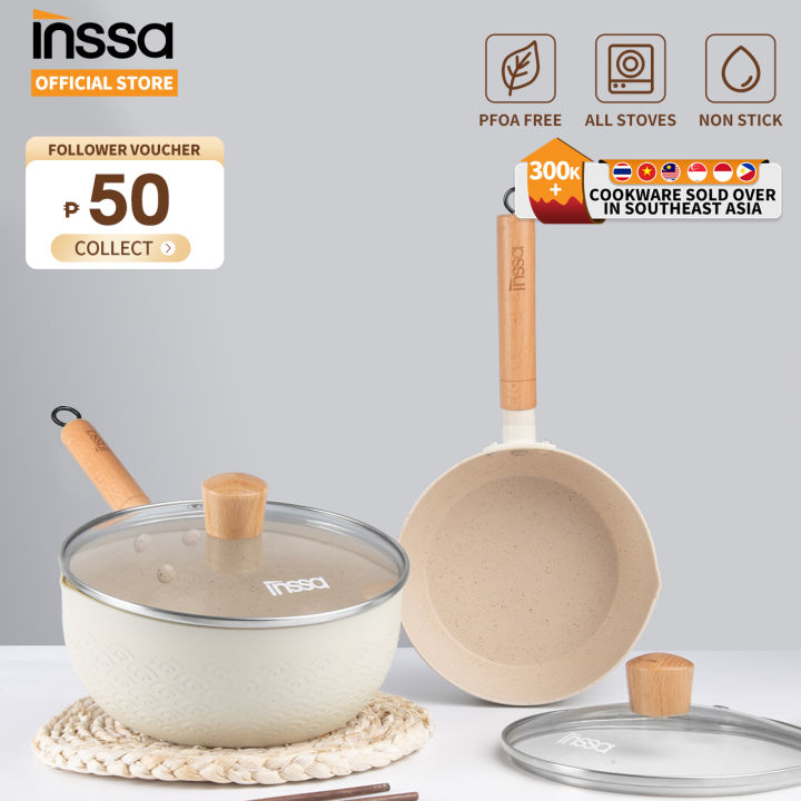 Inssa Non-Stick 18cm Pot Soup Pot wiper Kitchenware Cookware with Lid ...
