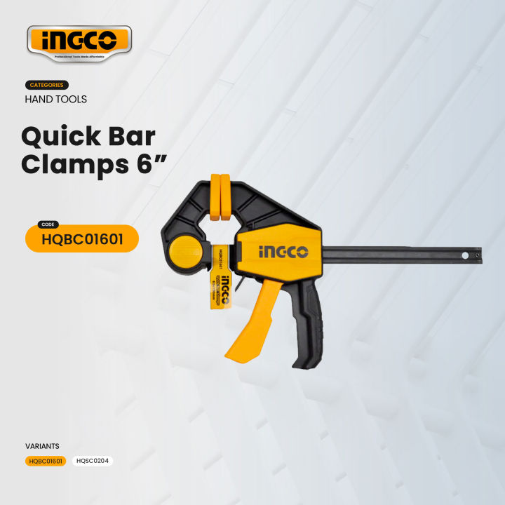 INGCO Quick Bar Clamp 6" | 12" | 18" SOLD PER PIECE IHT | Lazada PH