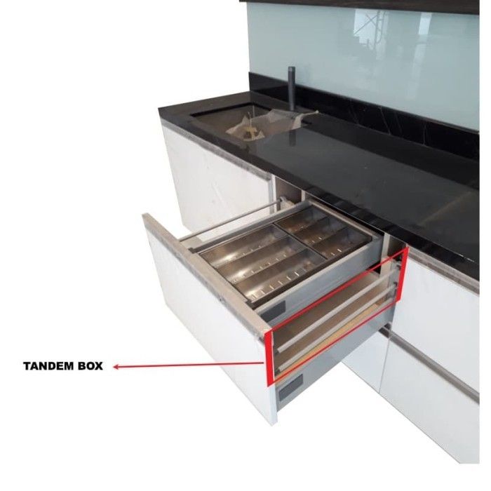 Rel / Rail Laci TANDEM BOX WINSTON 40 CM Soft Close Double Track ...