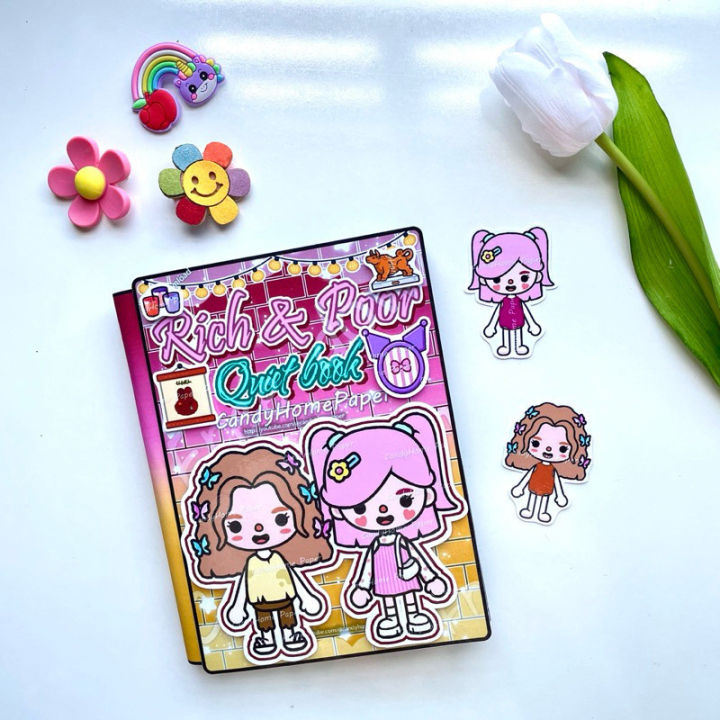 Toca Life World Quiet Book Toca Boca Rich vs. Poor sticker book drawing ...