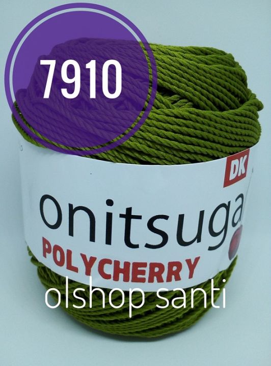 Benang Rajut POLYCHERRY Onitsuga warna HIJAU LUMUT (7910) | Lazada ...