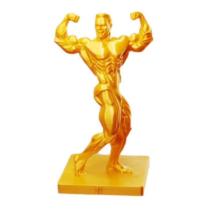 Muscle Man Figure Muscle Man Collectible 3d Printed Golden Muscle Man ...