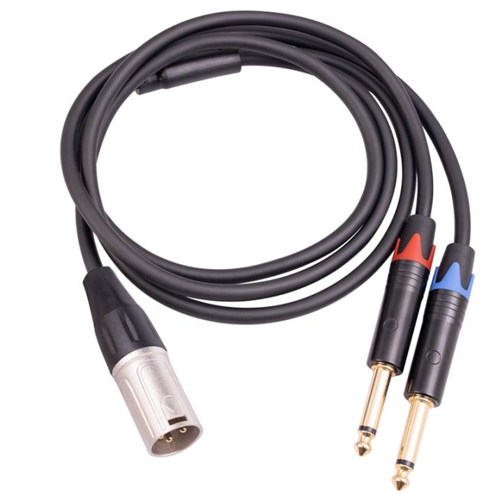 Dual 6.35mm 1/4 In to XLR Male Y Splitter Cable,3Pin XLR Male to Dual 6 ...