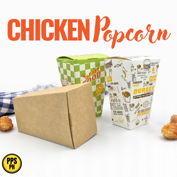 25pcs Disposable Chicken Popcorn Box Printed/Plain Design Chicken ...
