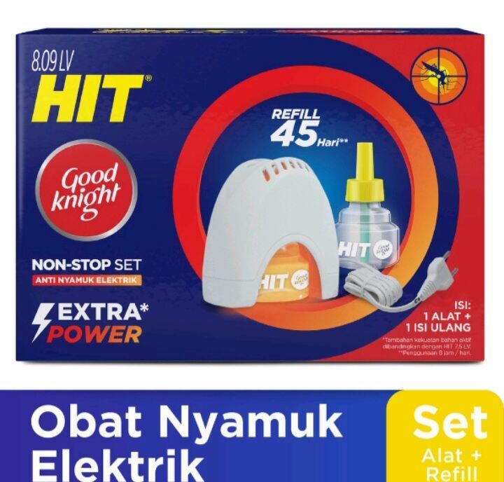 Obat Nyamuk Elektrik Hit Non Stop Ekonomis Alat + Refill/Hit Good Night Non Stop Set Plus Refill ...