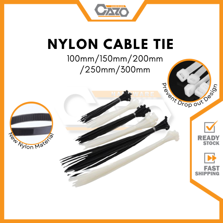 100PCS Nylon Cable Tie Plastic Buckle Zip Tie Cable Ties Ikat Pengikat ...