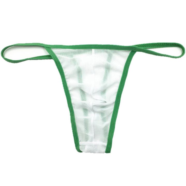 Sexy Men Sheer Mesh Briefs Bulge Pouch Underwear Thong T Back Panties G