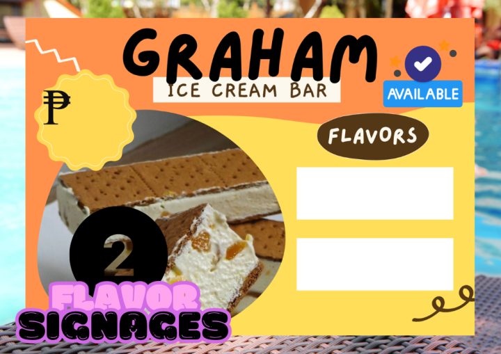 Graham Bar Flavors Signage - Meryenda Business, For Sale, Laminated/PVC ...
