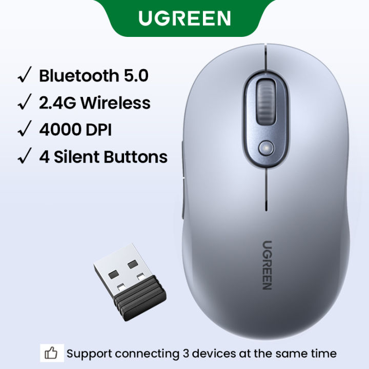 UGREEN chuột không dây Bluetooth 2.4G Wireless Ergonomic Silent Mouse 4000DPI for MacBook Tablet ...