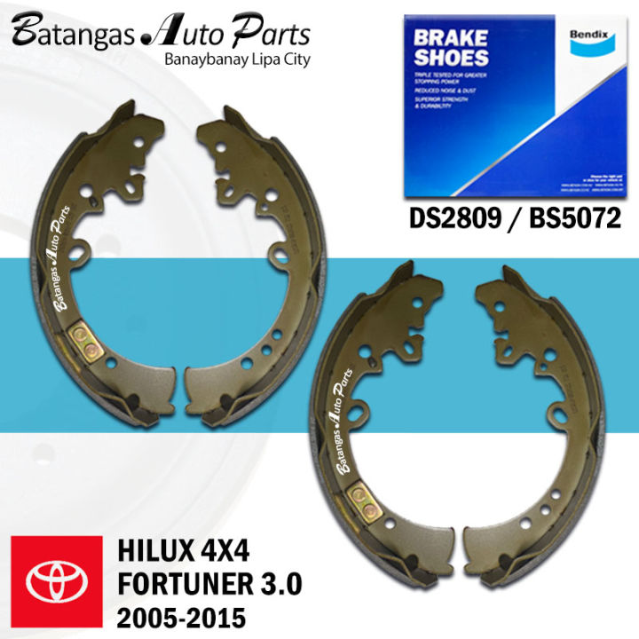 BENDIX BRAKE SHOE TOYOTA FORTUNER HILUX 4X4 2005-2015 1SET 4PCS 2809 ...