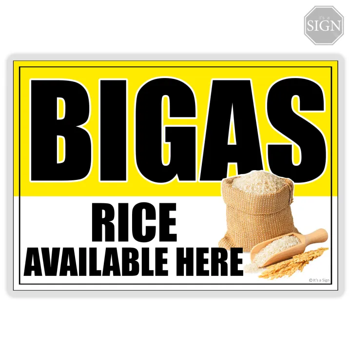 Bigas Rice Available Here Sari Sari Store Sign - Laminated Signage ...